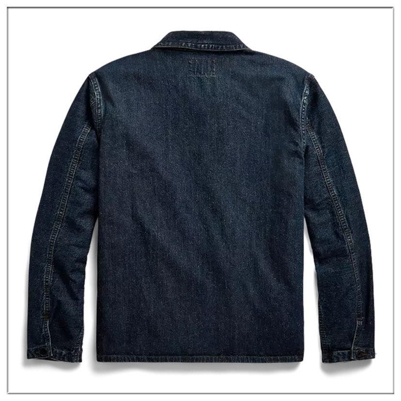 RRL double R steam locomotive workwear men's denim jacket autumn and ...