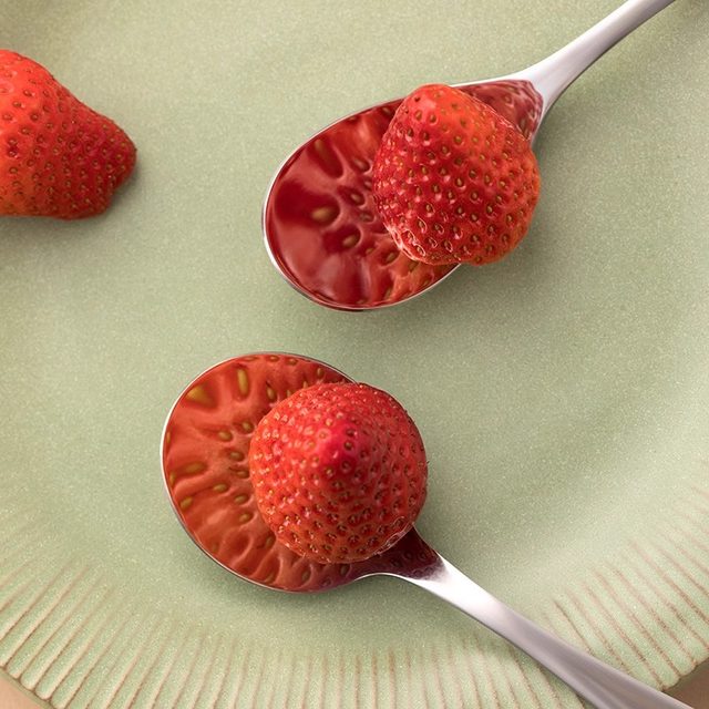 Camellia thickened stainless steel spoon fruit spoon watermelon spoon ...