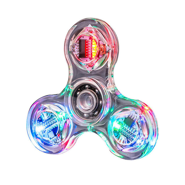 Colorful black technology fingertip gyro with luminous three-leaf ...
