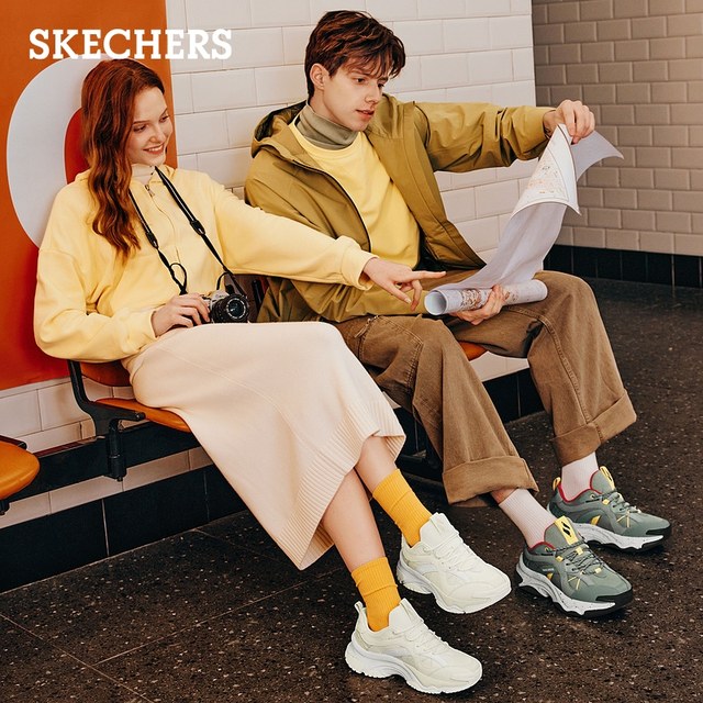 Skechers moon shoes autumn women's classic retro dad shoes thick sole ...