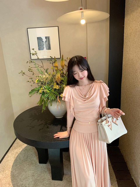 Zhao Baoni Ballet Style Rayon Draped Top and Skirt Two-Piece Set for ...