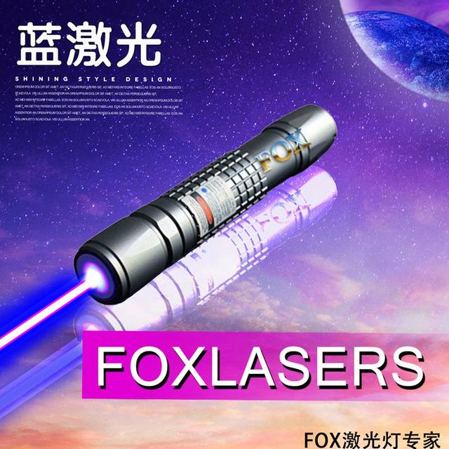 FOX-portable mini blue laser flashlight high power outdoor rescue ...