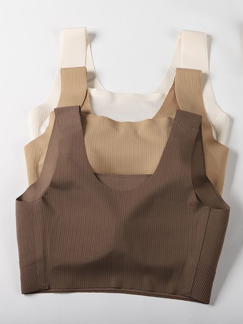 Seal-free beauty-back underwear latex chest pad integrated vest small ...