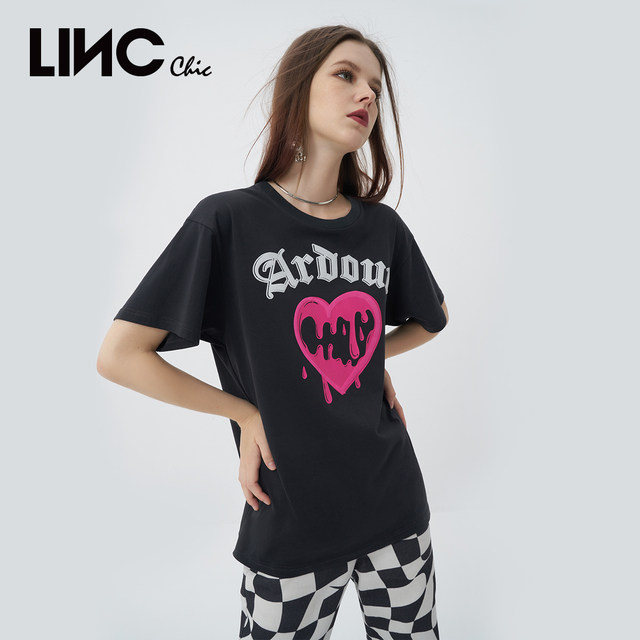LINCCHIC Jin Yujie short-sleeved T-shirt women's retro sweet and cool ...