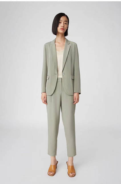 Spot 40mm elastic heavy crepe loose suit