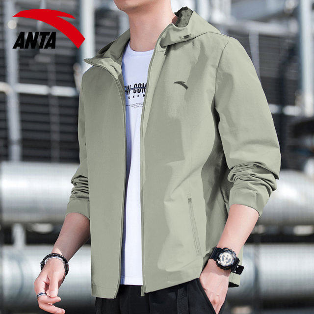 ANTA jacket men's spring and autumn hooded cardigan top men's outdoor ...