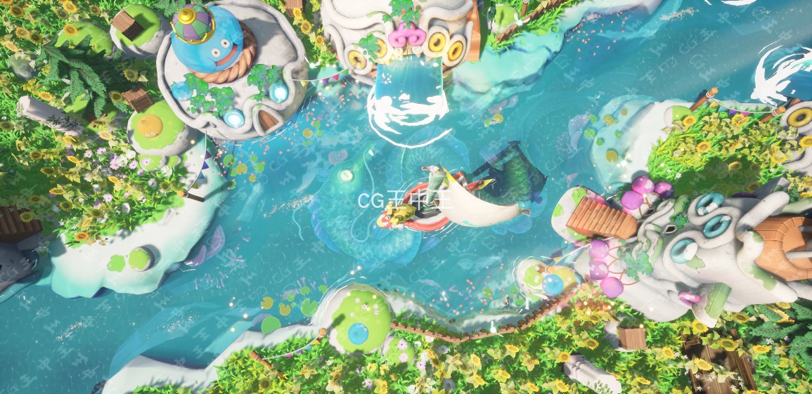 UE5 Unreal 4 Journey Slime Village Cartoon Stylized Japanese Lake ...