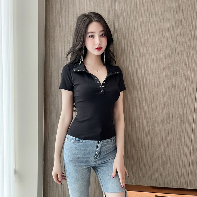 Temperament Hot Girl Slim Fit Top Women's Short 2024 New Niche Chic ...