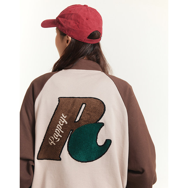 RAPPEYE sports casual American retro contrasting color jacket boys ...