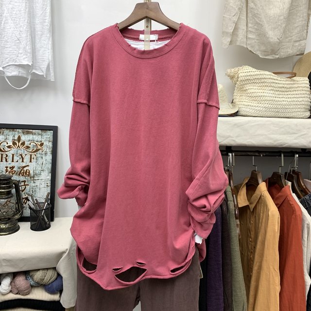 Broken shirt in spring season, bamboo festival cotton piercing long ...