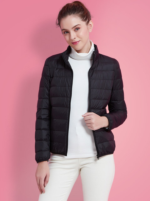 New lightweight down jacket women's short hooded stand collar thin ...