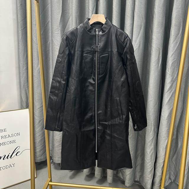 European and American street trend locomotive clothes leather clothes ...