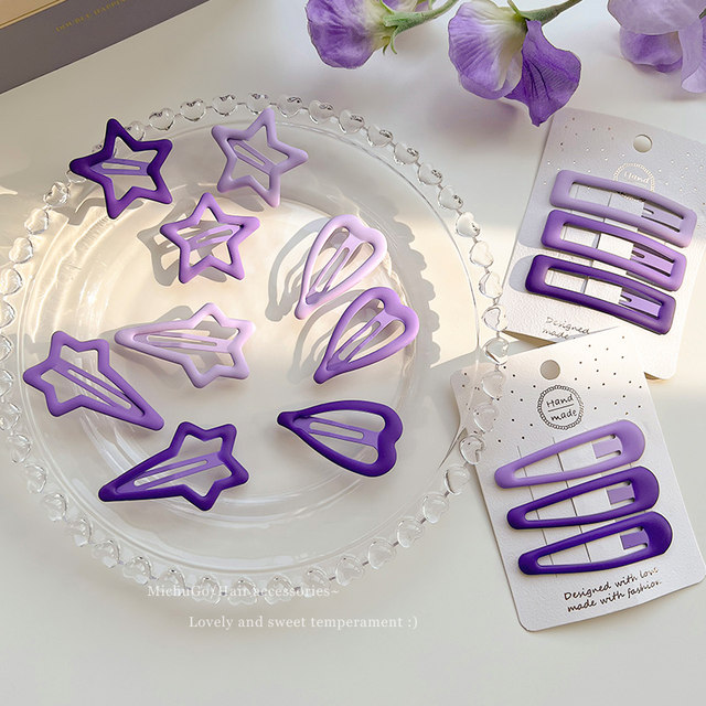 Gradient Purple Hair Clip Women's Summer Forehead Side Bangs Clip ...