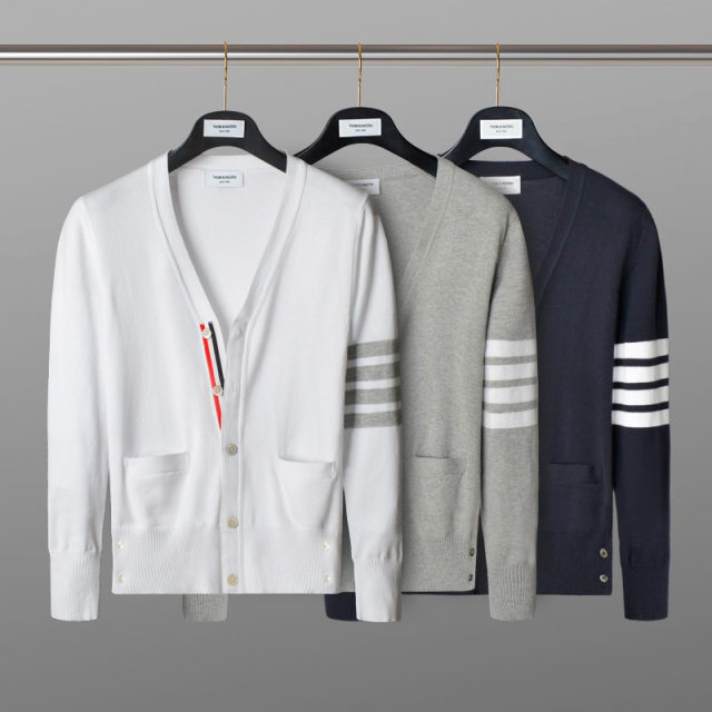 Four bars TB knitted cardigan autumn new trend V -neck sweater men and ...