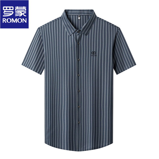 Luo Meng Men's Short-Sleeved Shirt 2024 Summer New Cool High-Elastic No ...