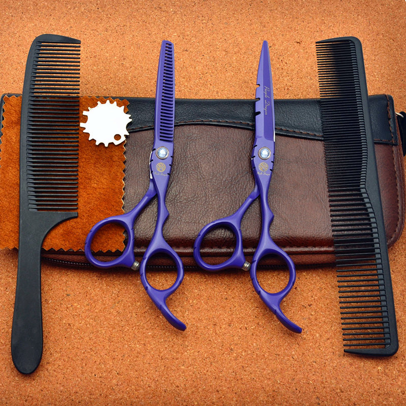 6-Inch Zilongzi Japanese Black Hair Scissors Set for Hair Trimming ...