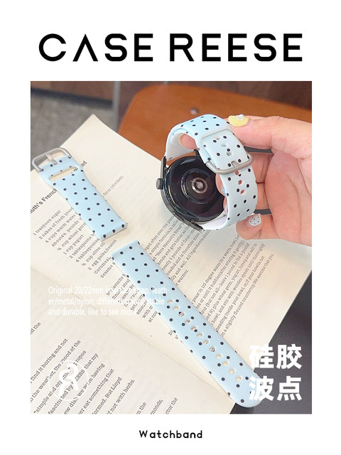 Light blue polka dot silicone strap suitable for Huawei GT5 watch GT3 ...