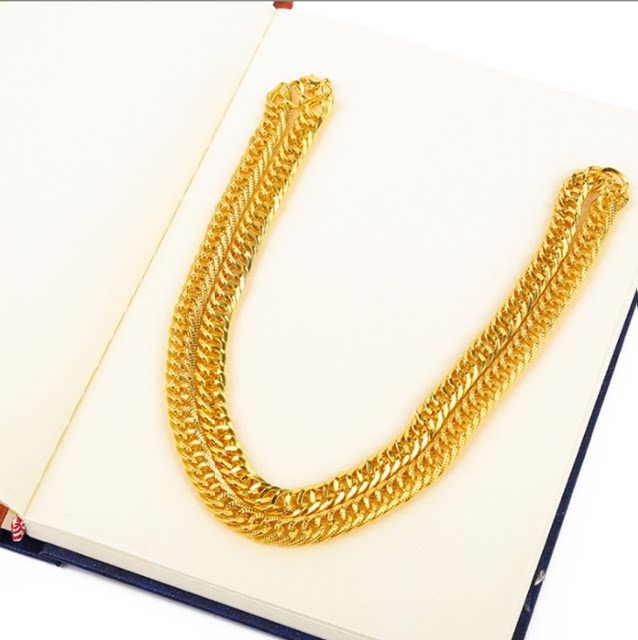 Big gold chain props Vietnamese sand gold necklace men do not fade new ...