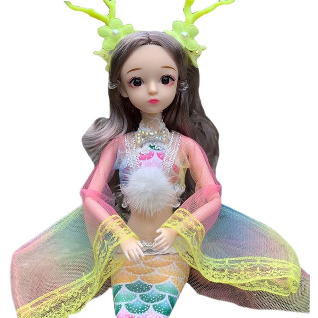 Hanfu mermaid doll girl toy with antlers children's birthday gift ...