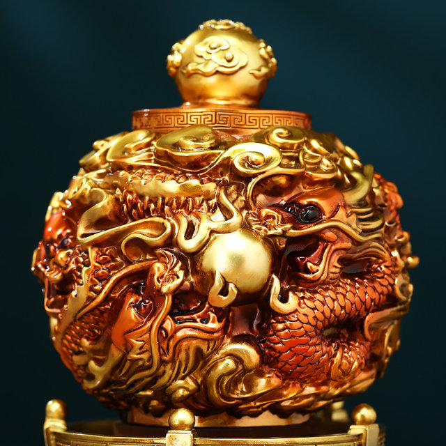 Nine-turn Universe Dragon Cauldron Ornament to Bring Wealth to Living ...