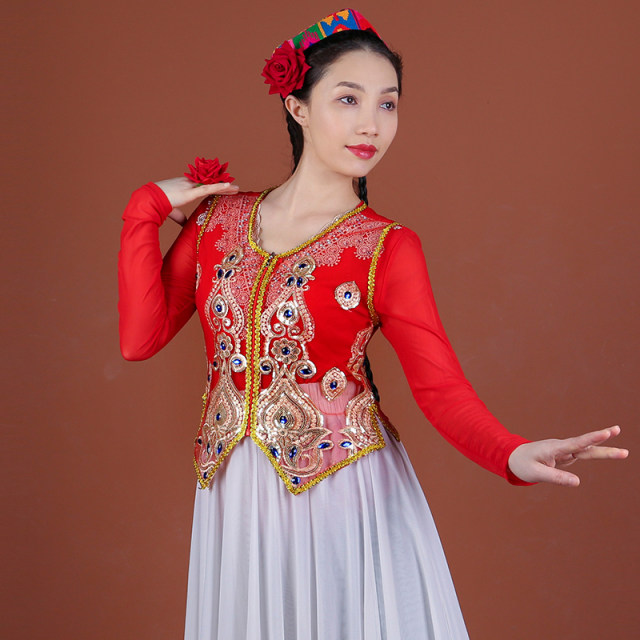 Xinjiang dance performance clothing for women, summer style organza ...
