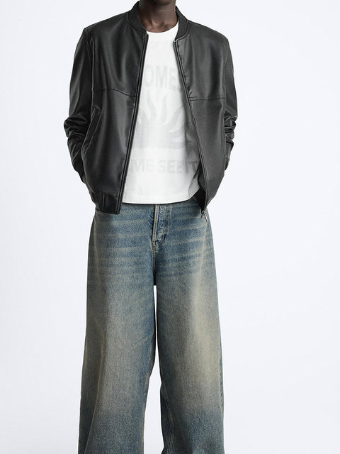 Cabinet 429! Autumn men's casual versatile solid color PU leather ...