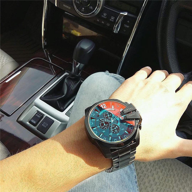 Authentic Diesel Mr. Diesel Daddy 2.0 Dz7395 Four Time Zone Large Dial ...