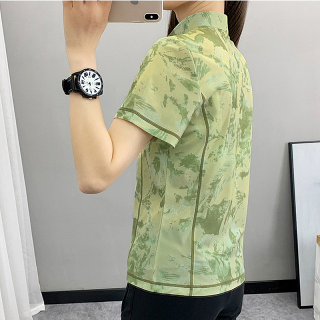 Summer printed quick-drying T-shirt women's thin breathable ice silk ...