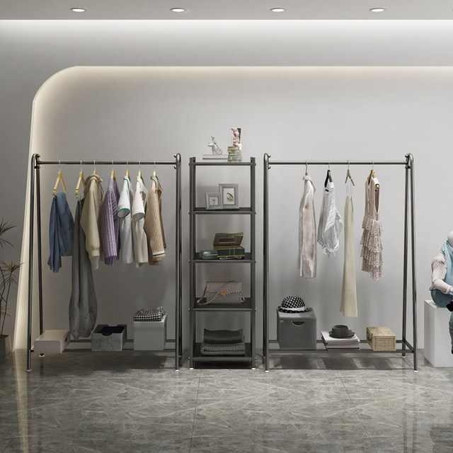 Clothing store hanger display rack floor-standing men's and women's ...
