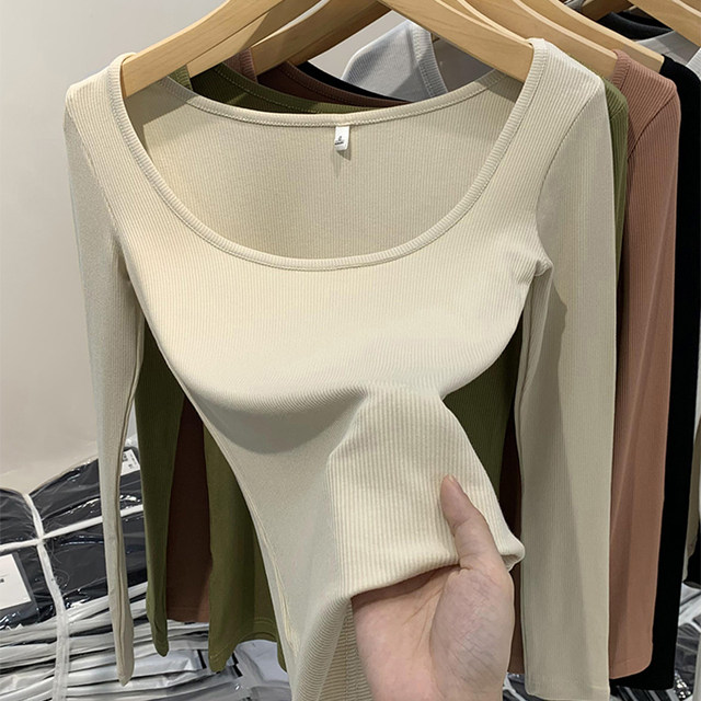 Thread of thread low -neck bottom shirt female inward 2022 new spring ...