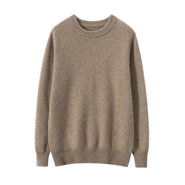 Autumn and winter cashmere sweater men's round neck double-ply ...