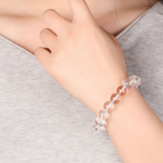 Natural white crystal bracelet, full crystal single circle, natural ...