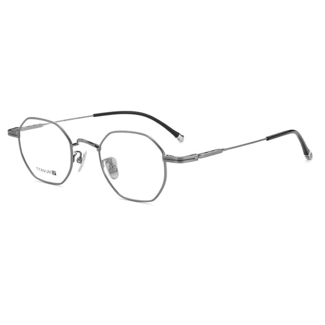Retro trendy ultra-light titanium frame small round frame polygonal ...