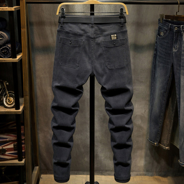 Autumn and Winter Style Diagonal Pocket Stretch Jeans for Men, Slim Fit ...