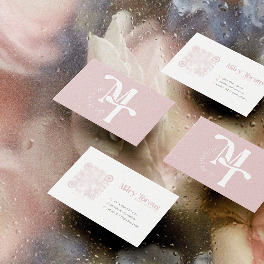 15 pink English small cards beauty salon nail and eyelash shop makeup ...