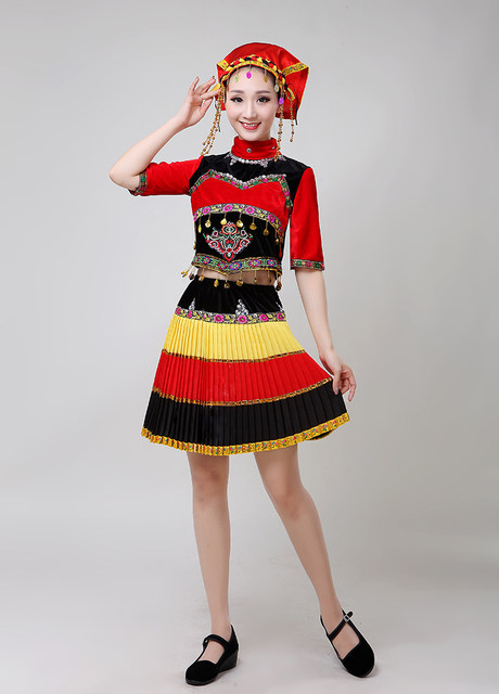Yi costumes new Yi costumes adult six hundred pleated skirt performance ...