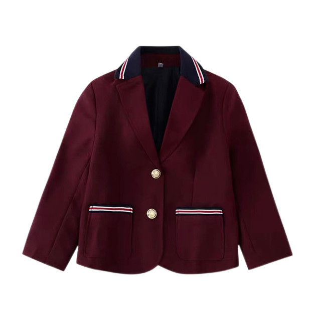 British college style primary and secondary school students red slim ...