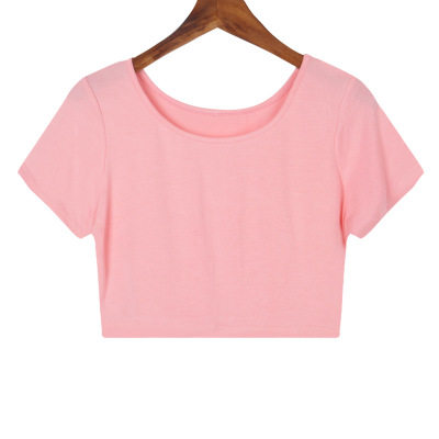 Short -sleeved female pure cotton half -body jacket summer high waist ...