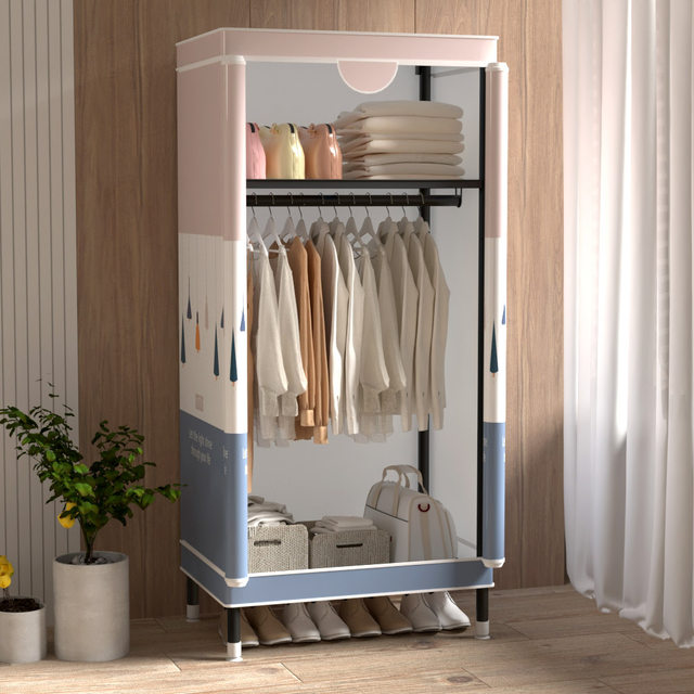Wardrobe Furnishing bedroom simple assembly cloth closet iron net steel ...