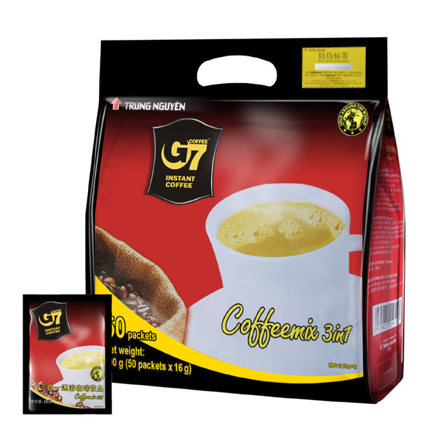 Vietnam imported Zhongyuan g7 coffee 3-in-1 instant coffee powder 50 packs*16g 800g ...
