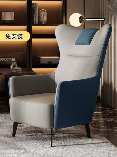 Single sofa living room bedroom tiger chair high back headrest leather ...