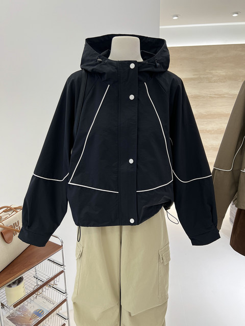 American retro lazy fashionable loose hooded versatile zipper ...