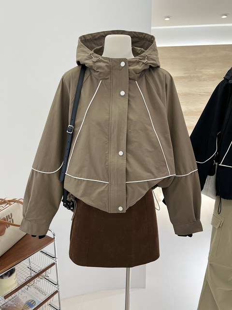 American retro lazy fashionable loose hooded versatile zipper ...