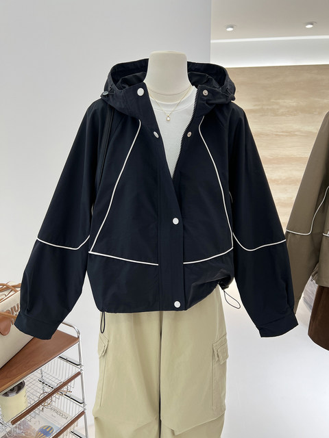 American retro lazy fashionable loose hooded versatile zipper ...