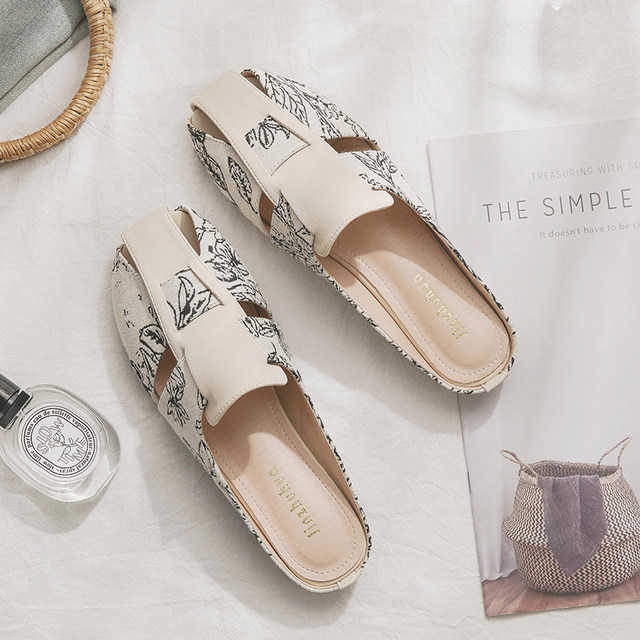 Sheepskin version ~ heelless lazy shoes French toe half slippers for ...