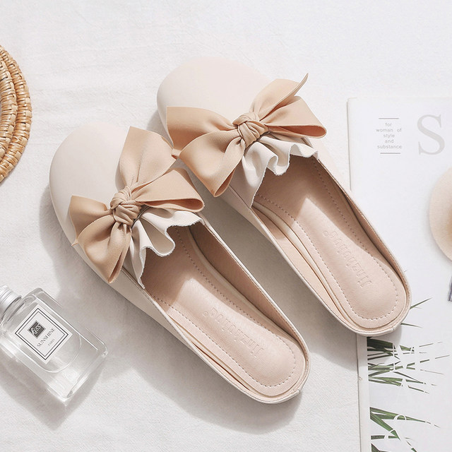 Sheepskin version~Spring new style girl's heartless heelless lazy ...