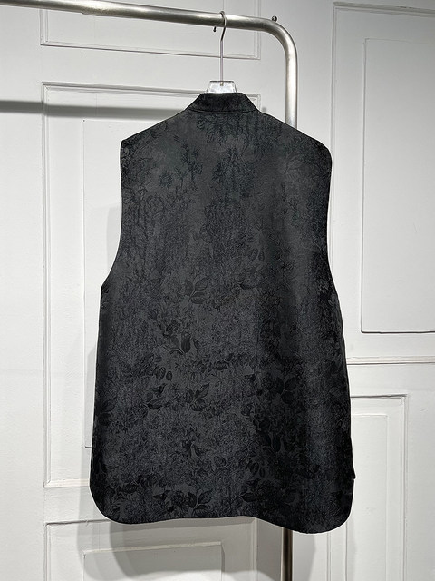 High-end Chinese style and slanted placket jacquard vest for women 2024 ...