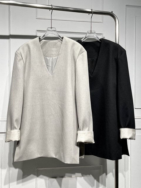 High-End Commuter Style V-Neck Pullover Blazer for Women 2024 Spring ...