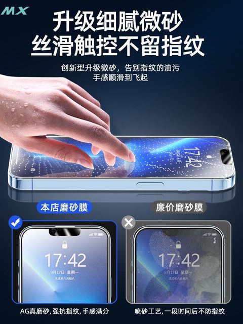 Mx small film king AG scrub anti -peeping membrane suitable for Apple iPhone16promax steel film ...