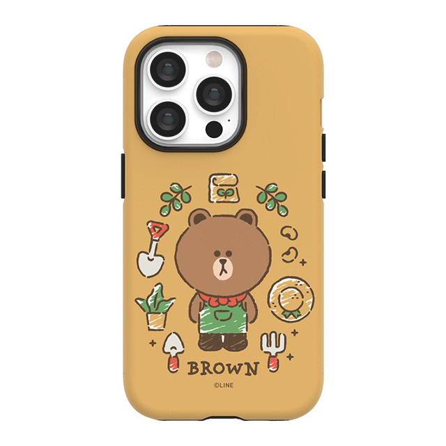 Line Brown Bear is suitable for iphone16ProMax mobile phone case double ...